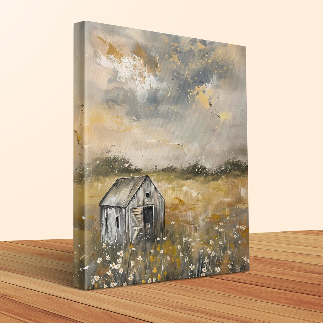 Rustic Barn Canvas Art, Farmhouse Wall Decor, Country Landscape ...