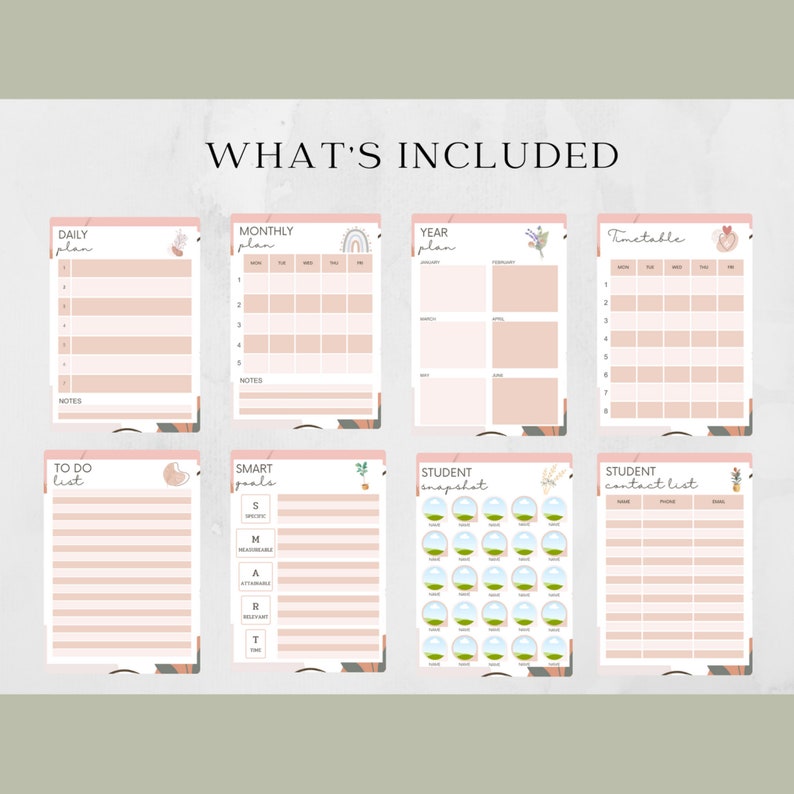 Editable Boho Teacher Planner - Etsy
