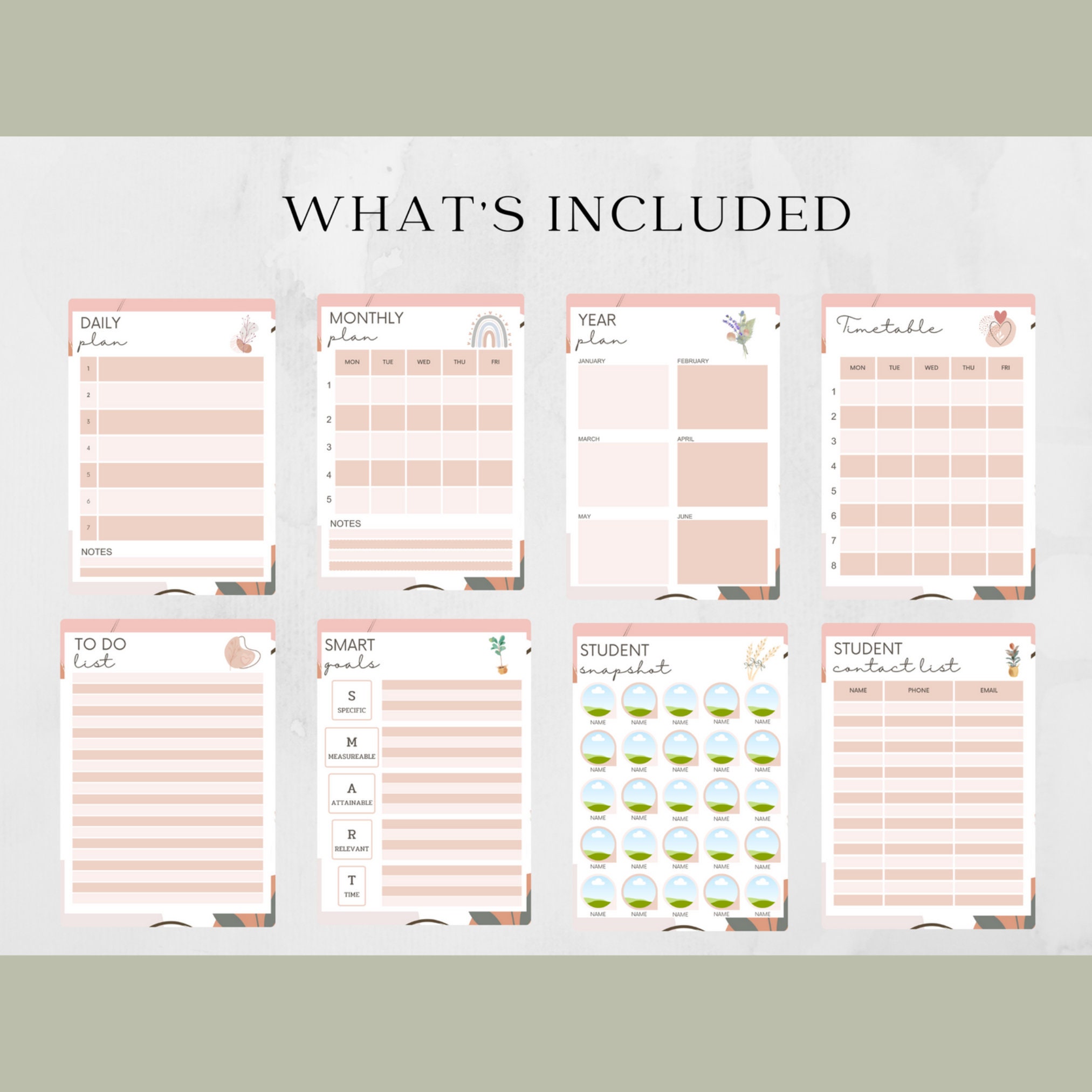 Editable Boho Teacher Planner - Etsy