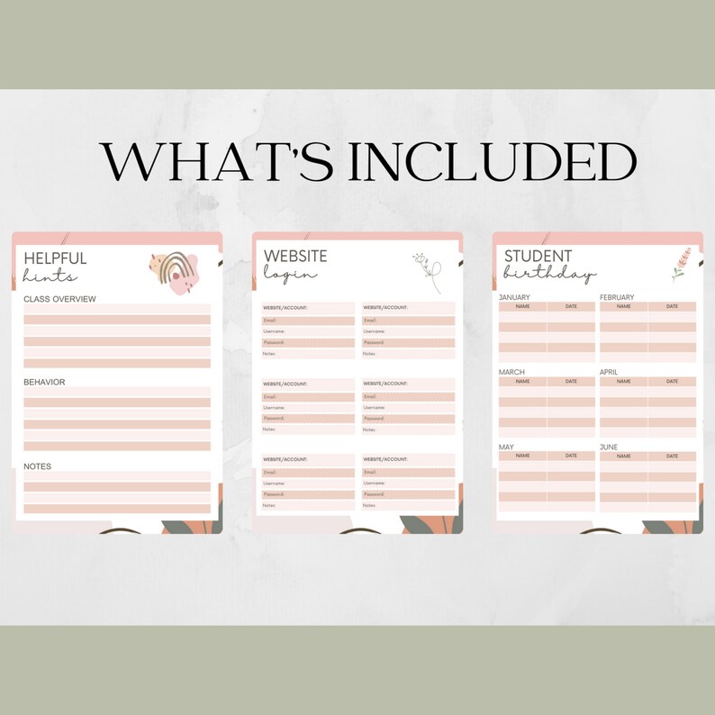 Editable Boho Teacher Planner - Etsy