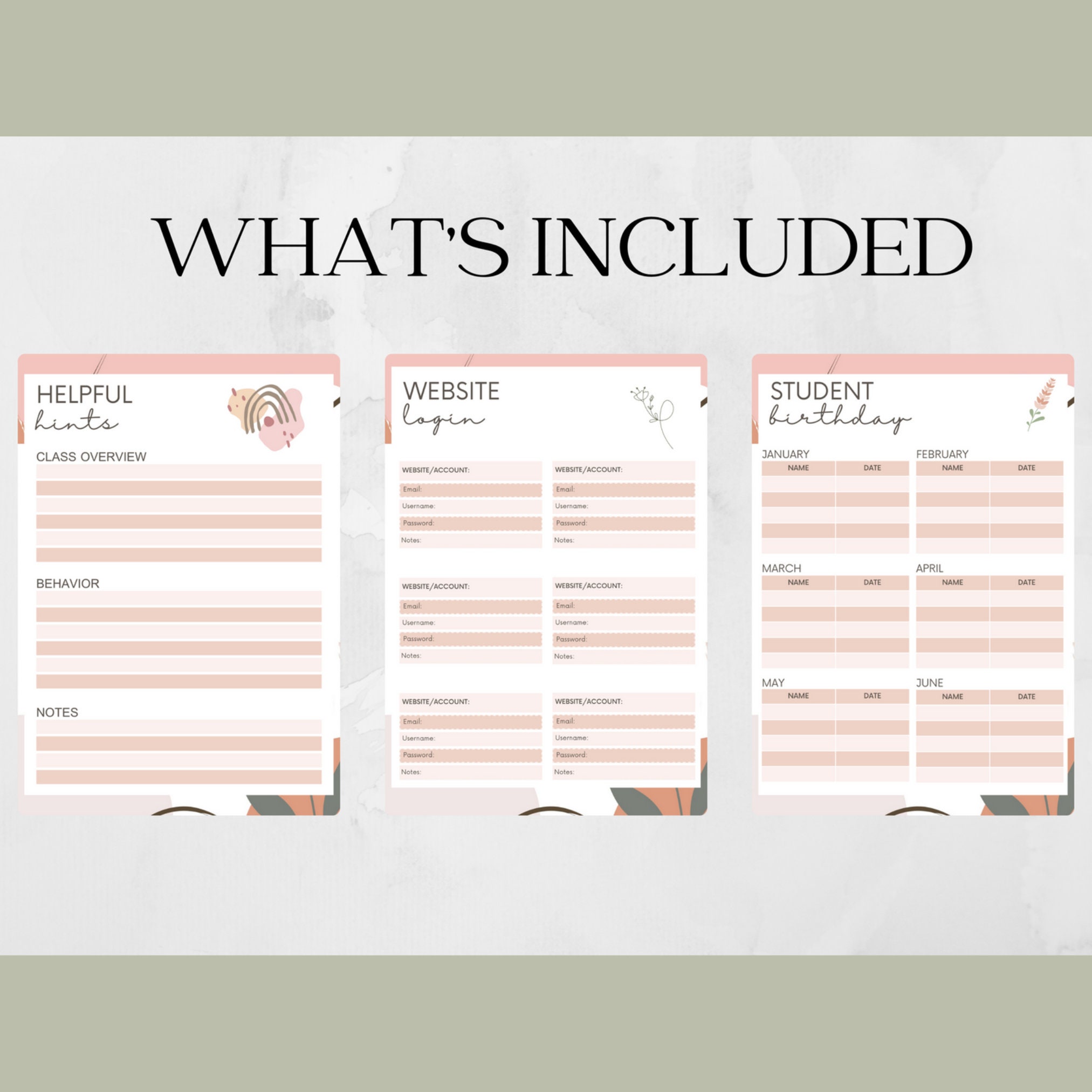 Editable Boho Teacher Planner - Etsy