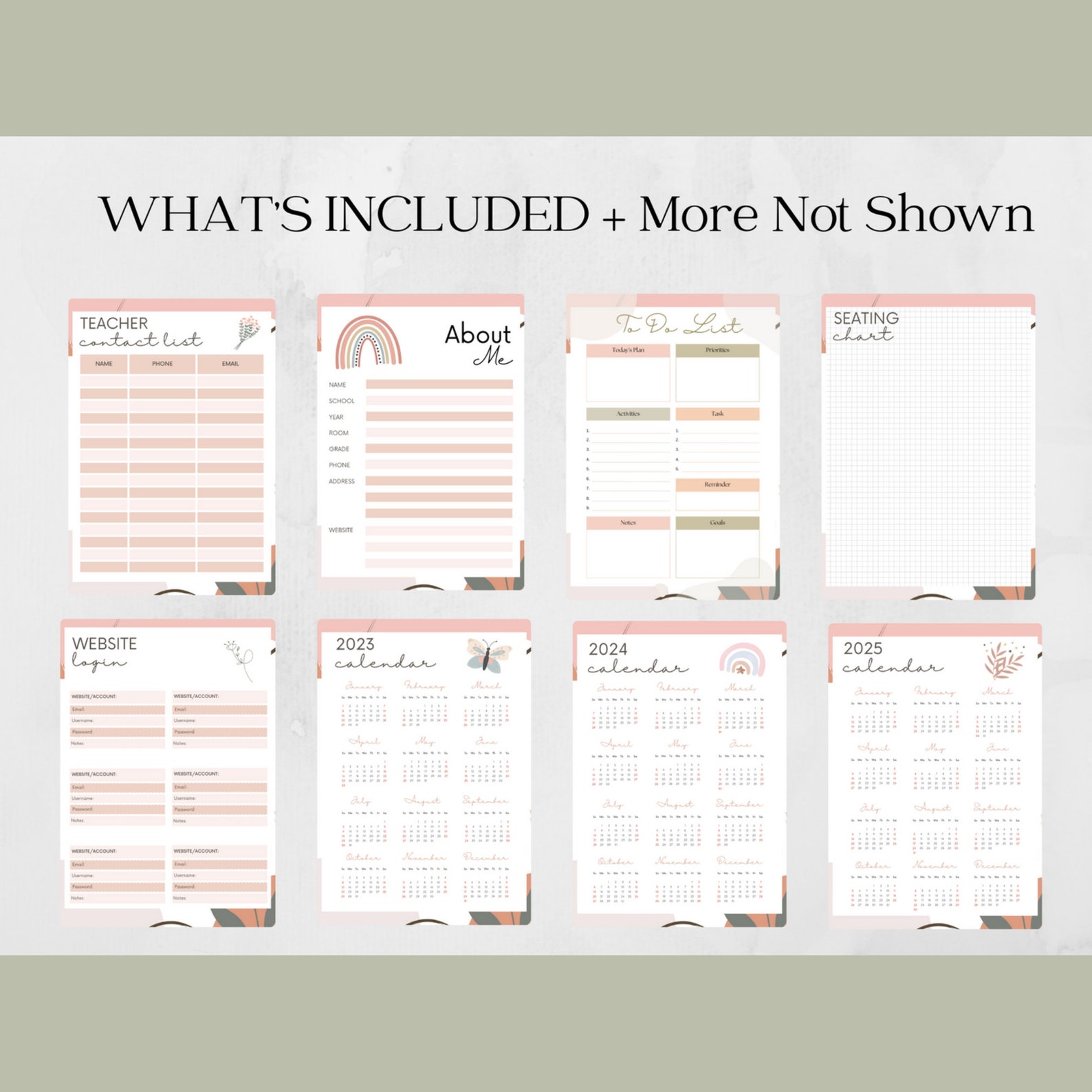Editable Boho Teacher Planner - Etsy