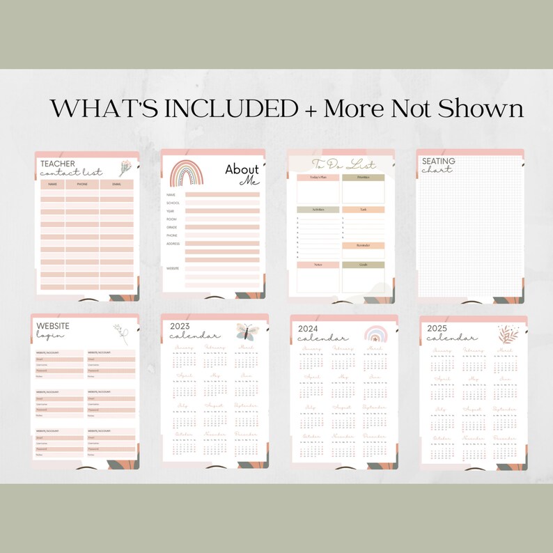 Editable Boho Teacher Planner - Etsy