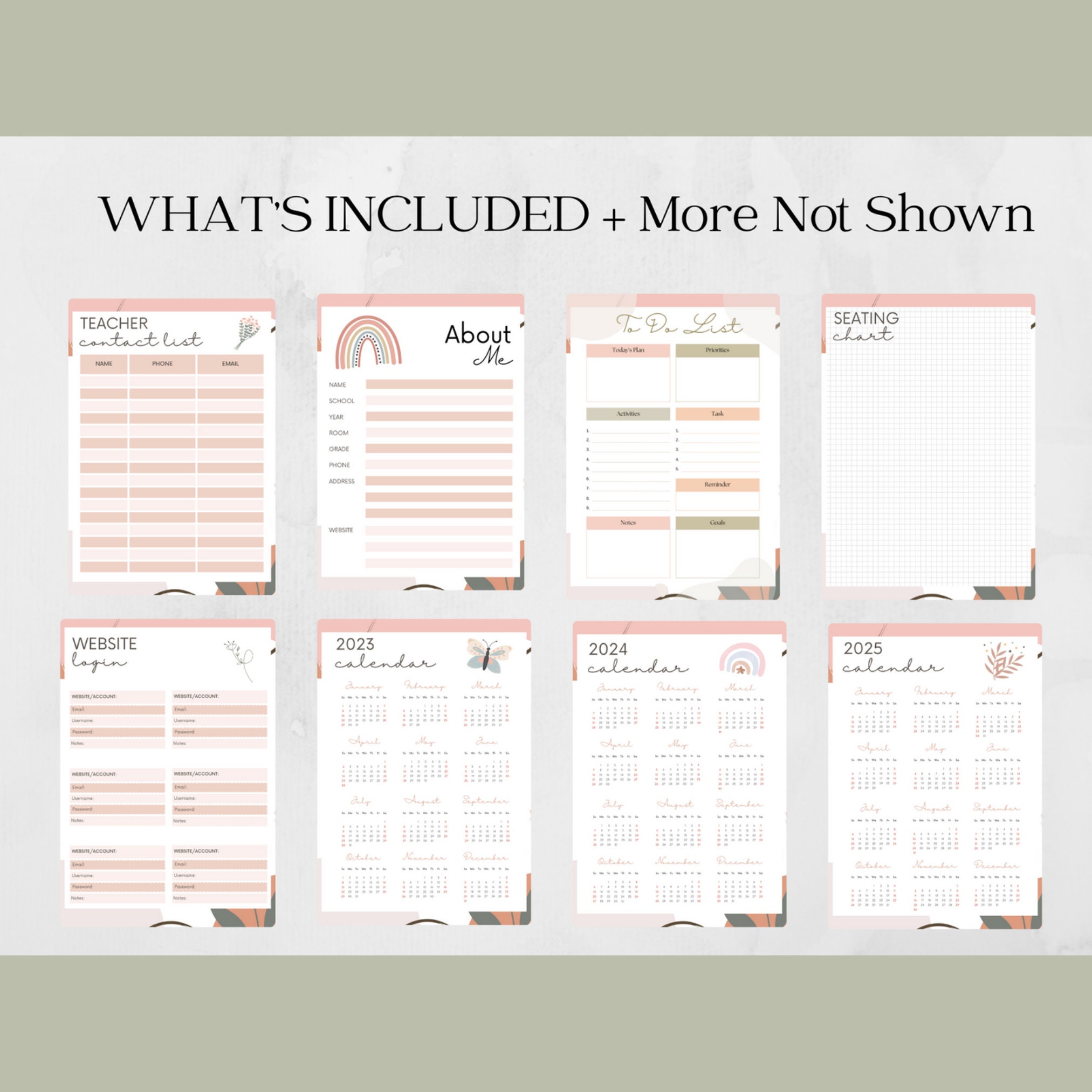 Editable Boho Teacher Planner - Etsy