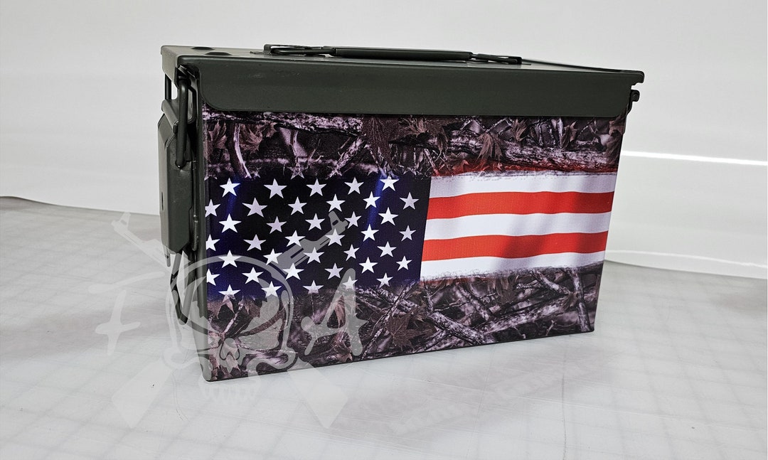 Camo American Flag Stripe Ammo Can Wrap Vinyl Decal Sticker PAIR/SET 6 ...