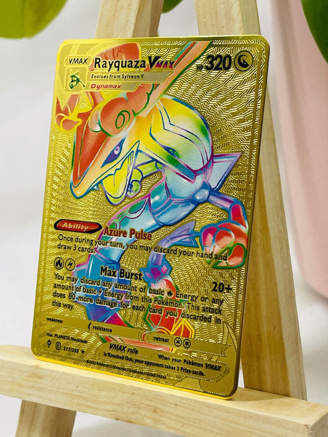Rayquaza Vmax Gold Steel Pokemon Card Evolving Skies - Etsy