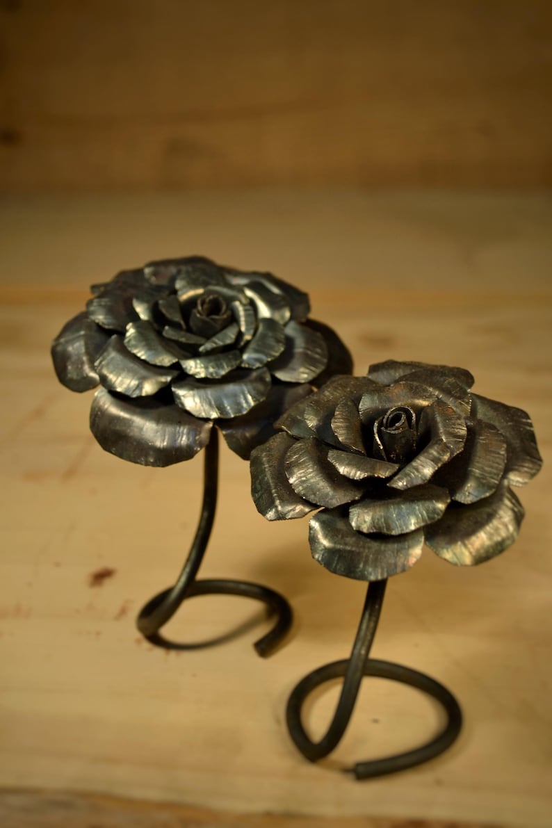 Self Standing Steel Rose - Etsy