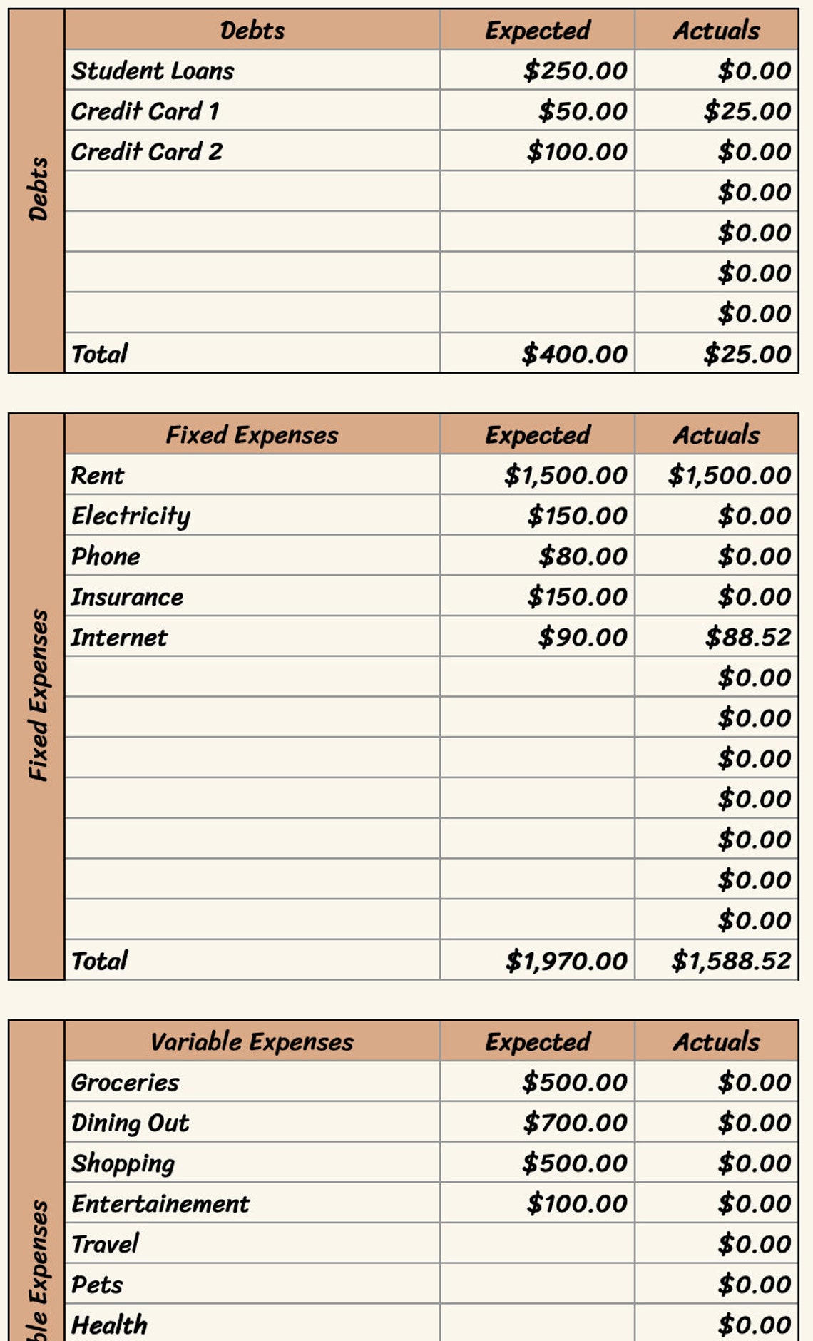 Digital Monthly Budget Template With Savings Tracker and Calendar ...