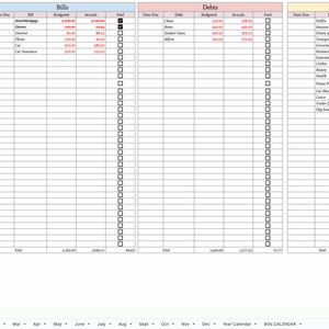 Simple Annual Budget Template 12 Months Tab (google Sheets) - Etsy