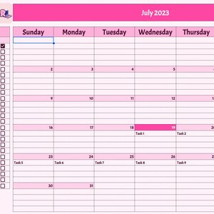 SIMPLE Pink Auto Calendar Only Googlesheets (INSTANT DOWNLOAD) - Etsy