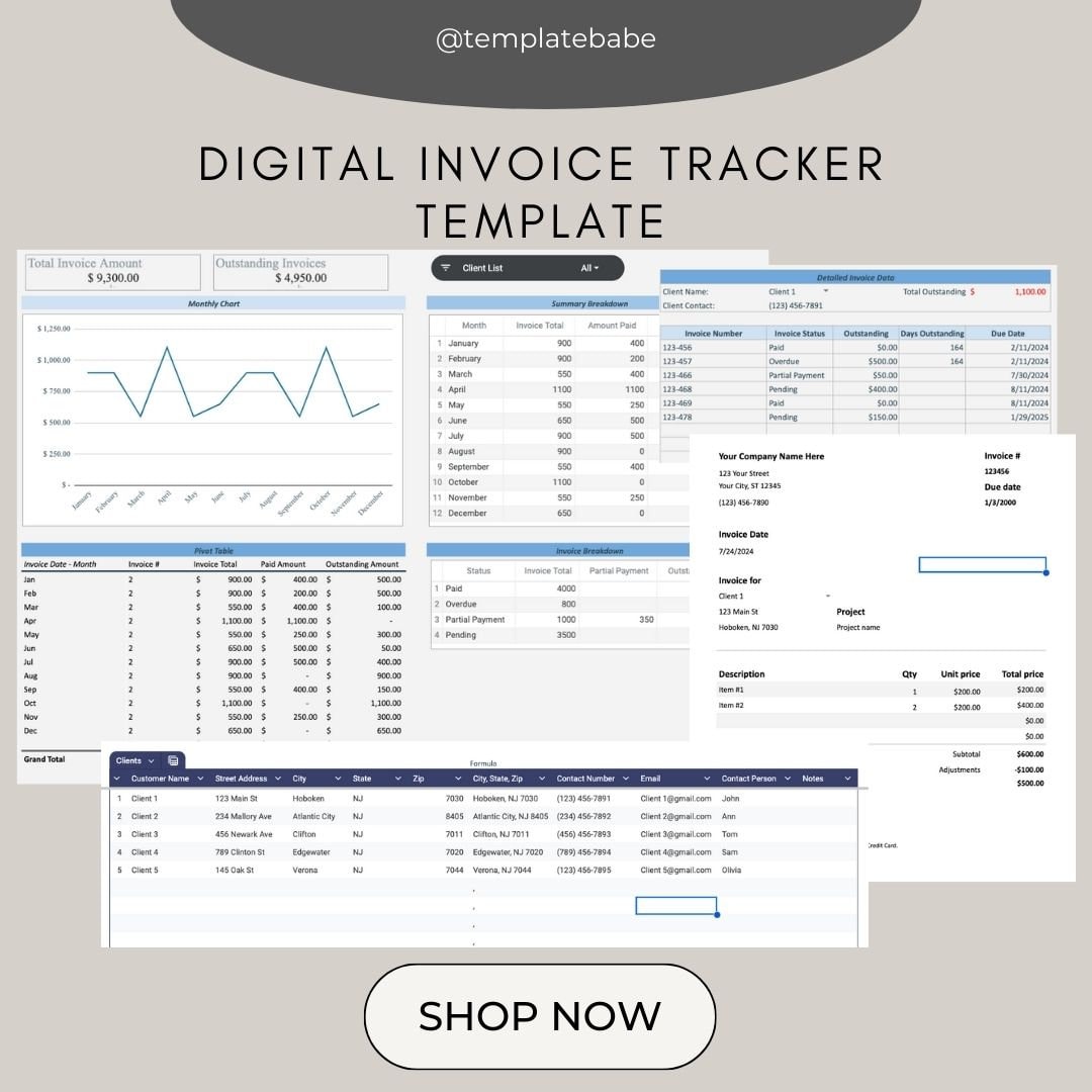 Invoice Tracker Spreadsheet Template | Dashboard, Invoice Tracker ...