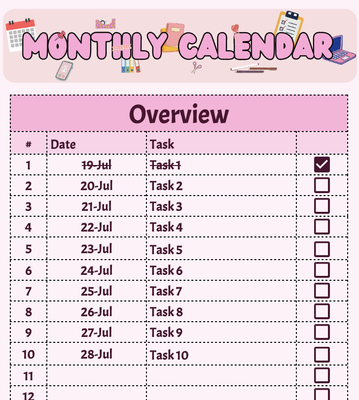 SIMPLE Pink Auto Calendar Only Googlesheets (INSTANT DOWNLOAD) - Etsy