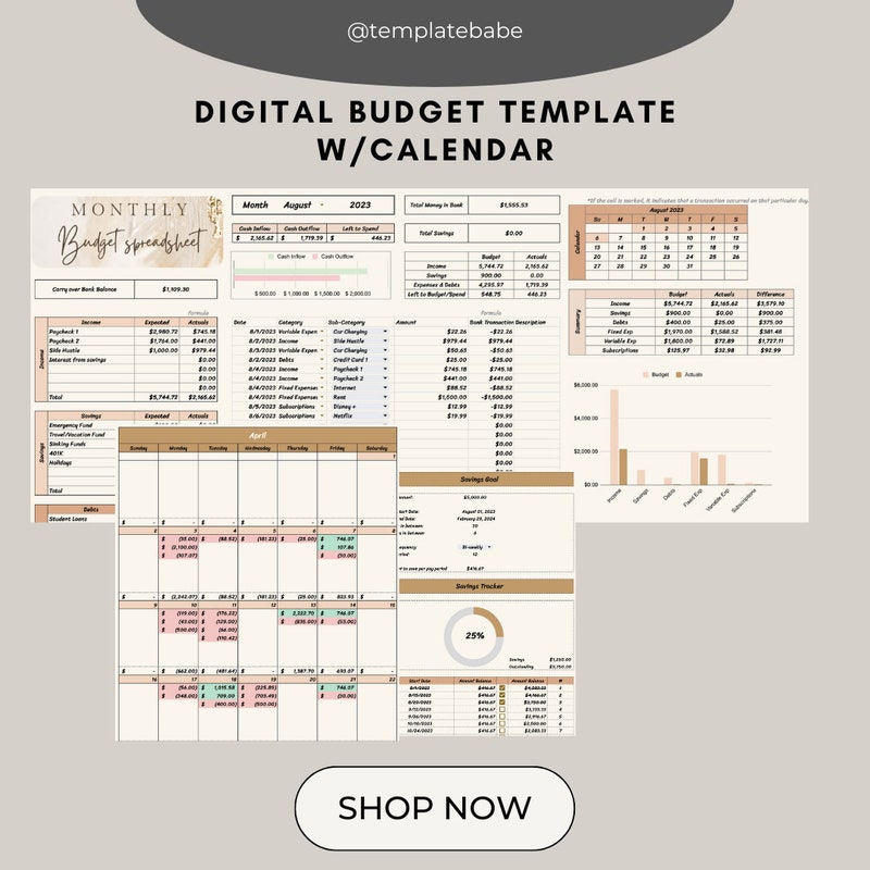Excel Templates Cute - Etsy