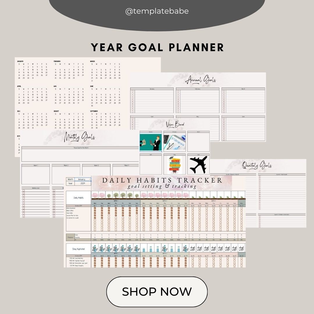 New Year Goal Setting Digital Planner (INSTANT DOWNLOAD) - Etsy