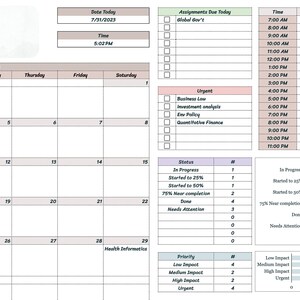 Digital School Planner for Googlesheets | Academic Planner for Students ...
