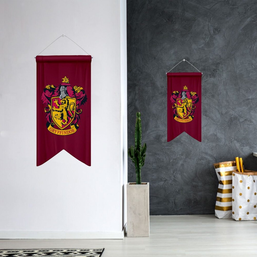 Hogwarts Houses Flags Harry Potter Houses Wall Art Gryffindor ...