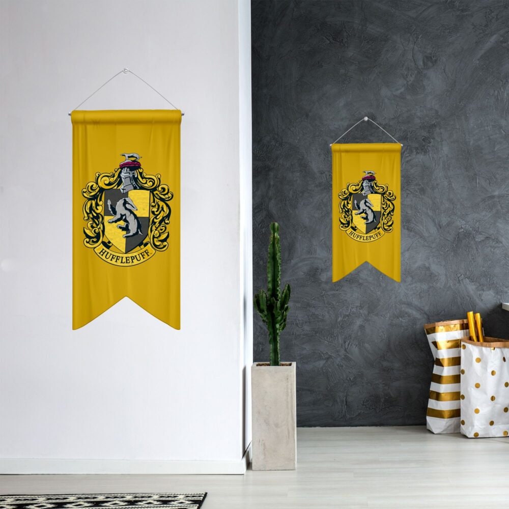 Hogwarts Houses Flags Harry Potter Houses Wall Art Gryffindor ...