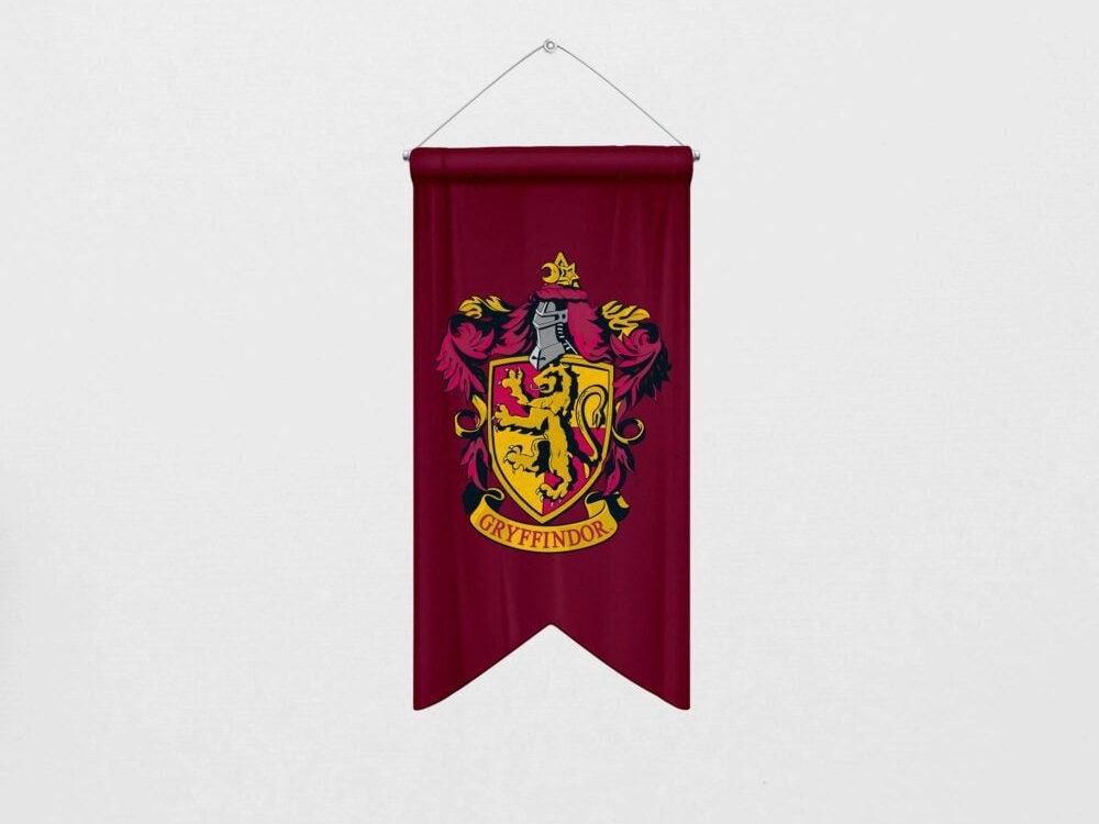 Hogwarts Houses Flags Harry Potter Houses Wall Art Gryffindor ...