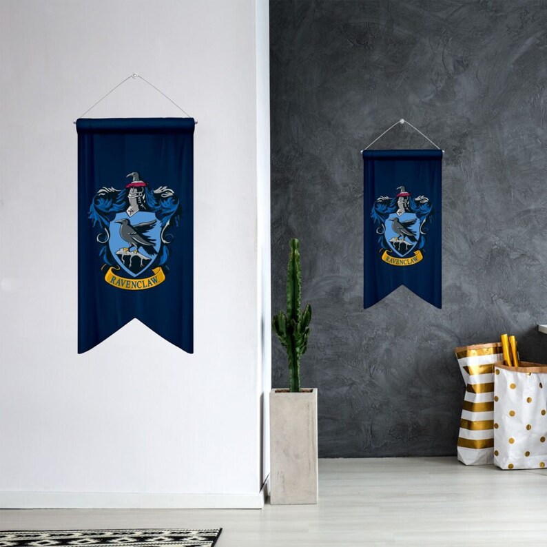Hogwarts Houses Flags Harry Potter Houses Wall Art Gryffindor ...