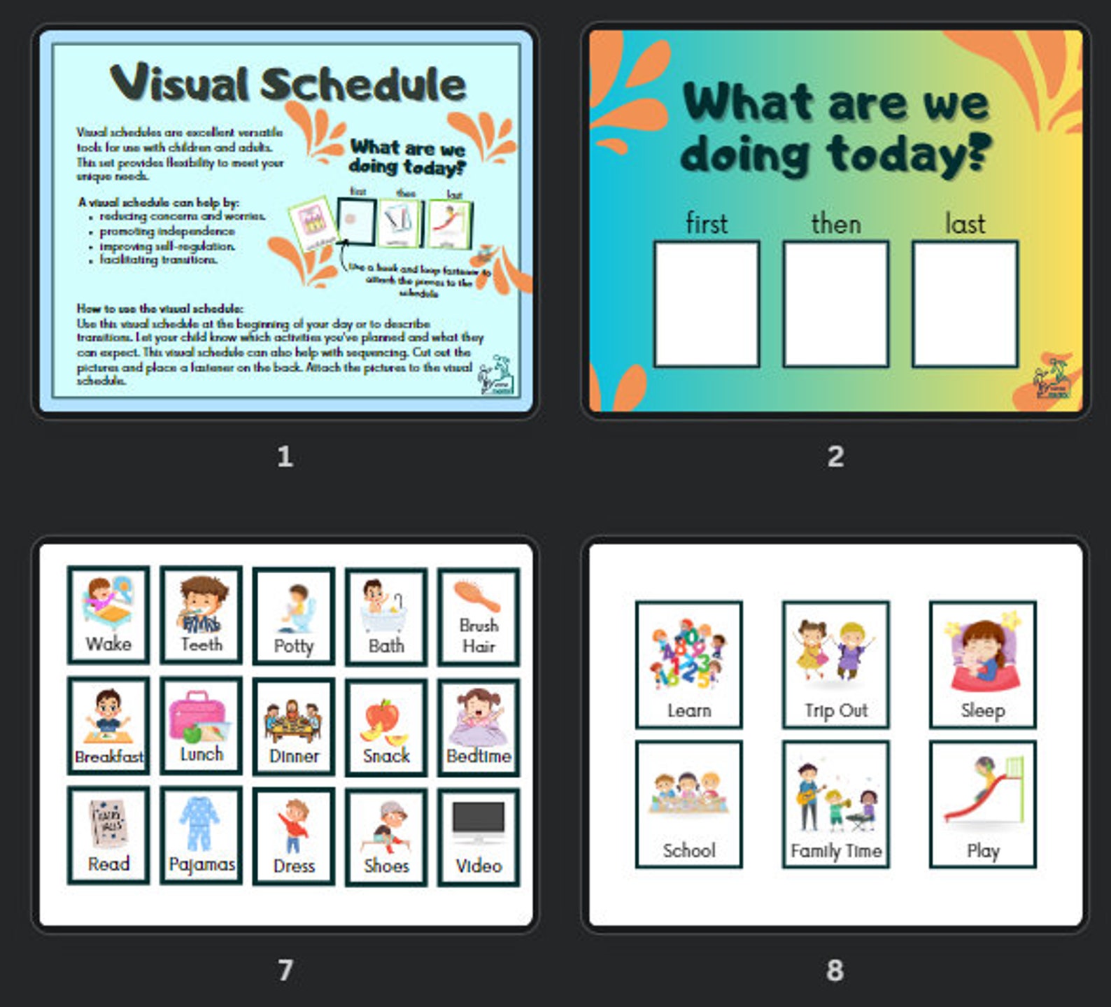 Editable Kids Daily Routine Cards Daily Visual Schedule Daily Rhythm ...
