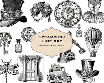 Steampunk Light Bulbs Clipart Clip Art Graphics and Collage Sheets for ...