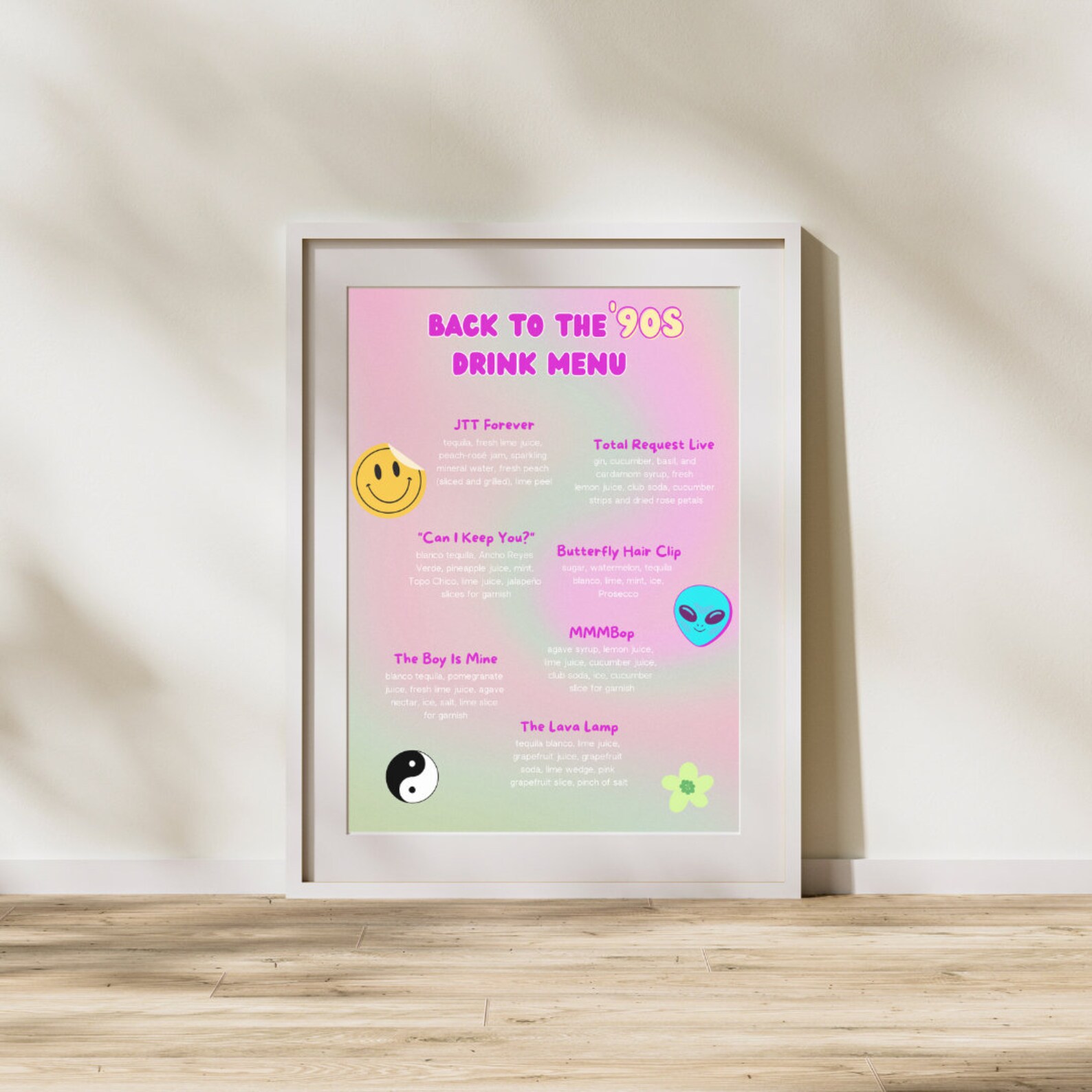 90s Drink Menu, 90s Bachelorette, 90s Party, 90s Nostalgia, 90s Girl ...