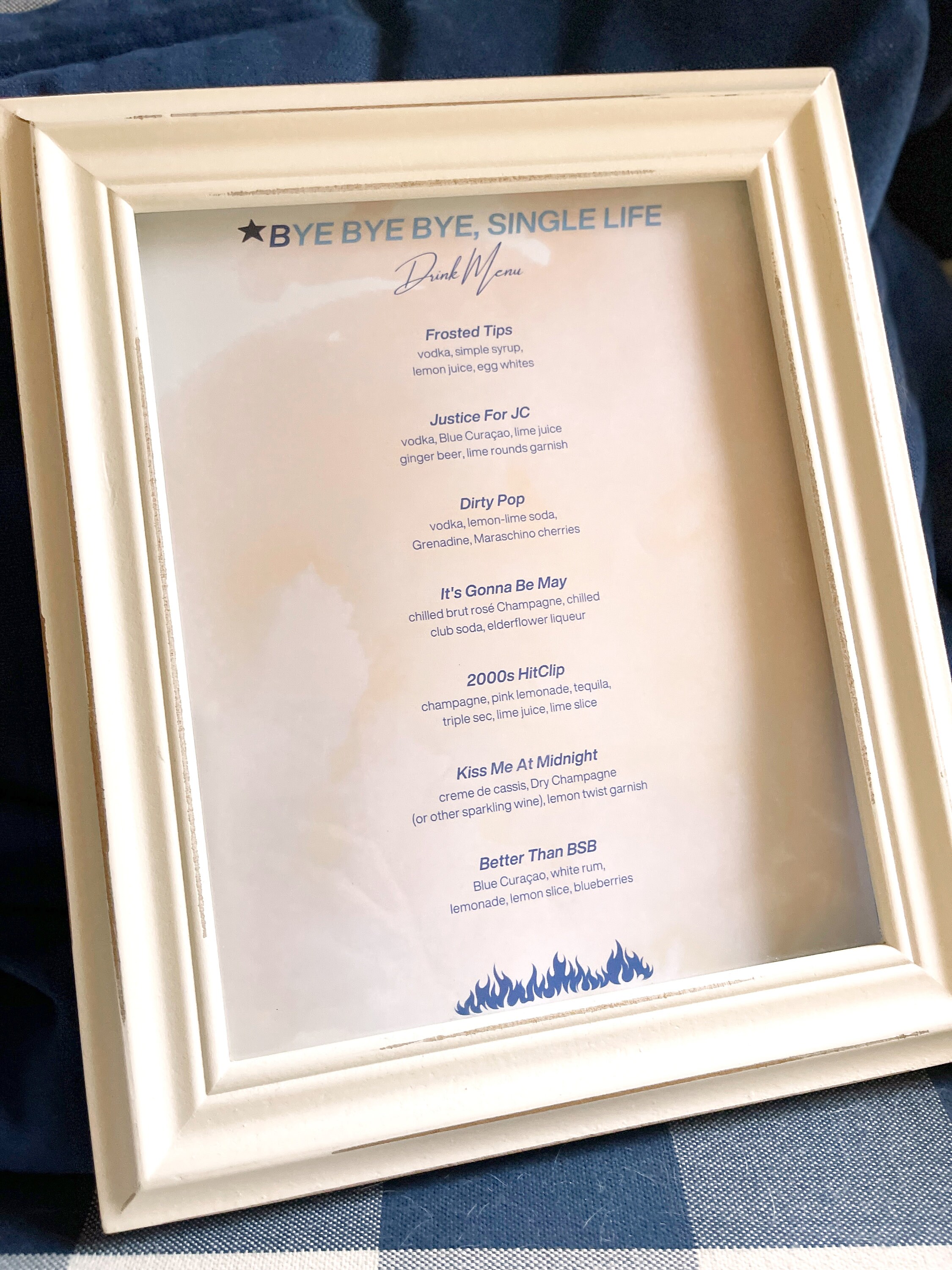 NSYNC "bye Bye Bye, Single Life" Bachelorette Party Drinks Menu, Girls ...