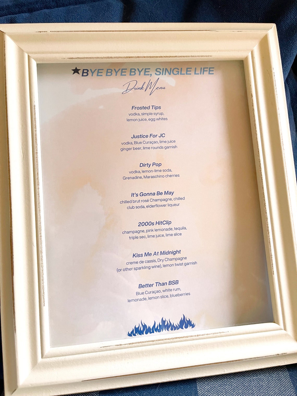 NSYNC "bye Bye Bye, Single Life" Bachelorette Party Drinks Menu, Girls ...