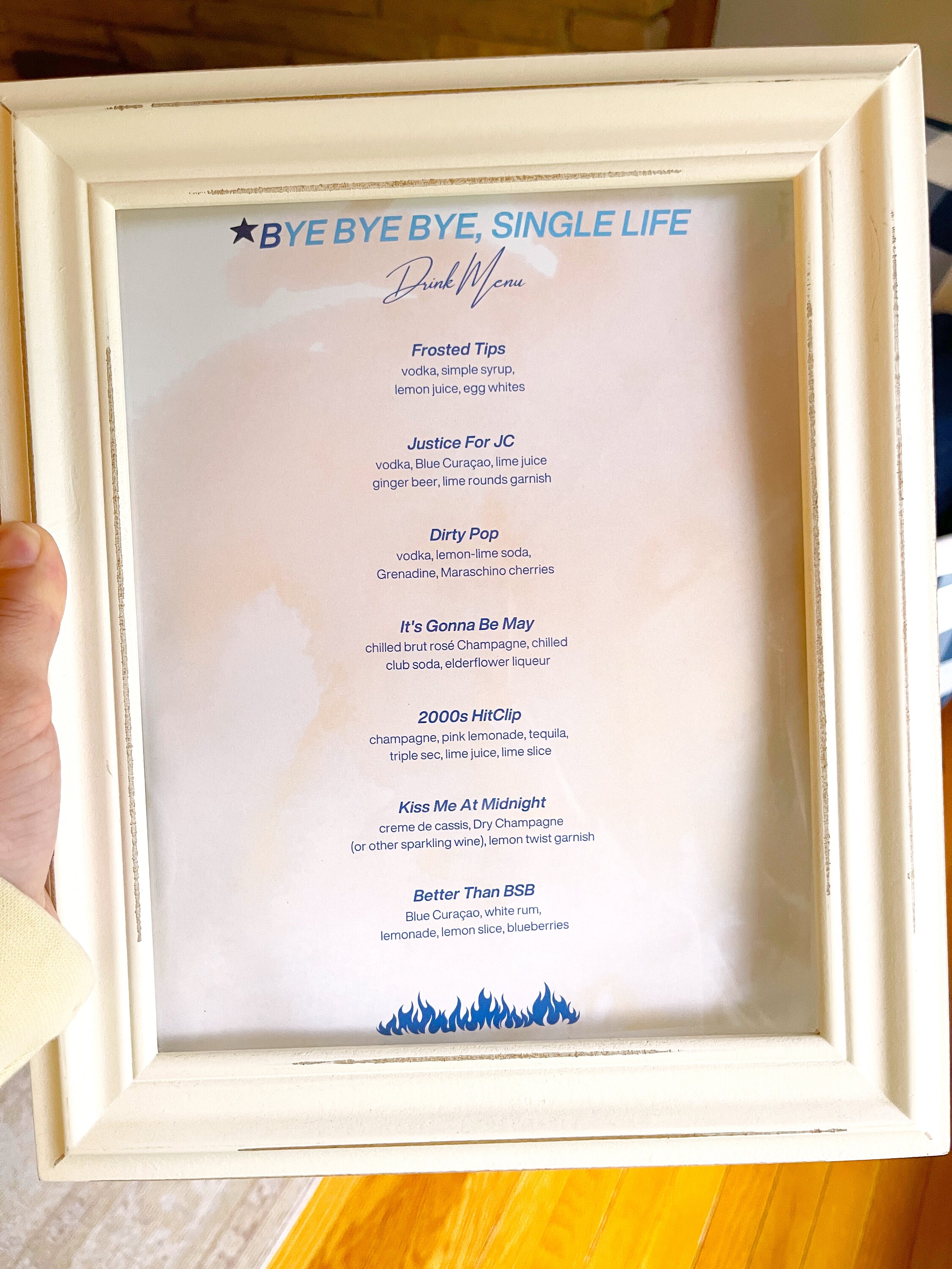 NSYNC "bye Bye Bye, Single Life" Bachelorette Party Drinks Menu, Girls ...