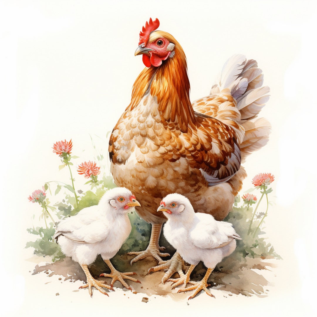 Hen and Chicks Fabric Panel Square ~ 4,5,6, 8, 10, 12,14 Inch for ...
