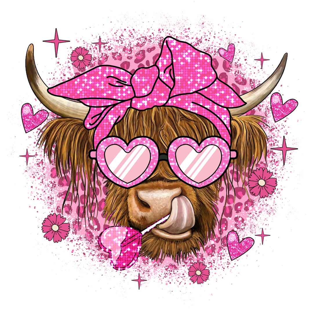 Highland Love Cow- Fabric Panel ~ 4,5,6, 8, 10, 12, 14 Inch Fabric ...