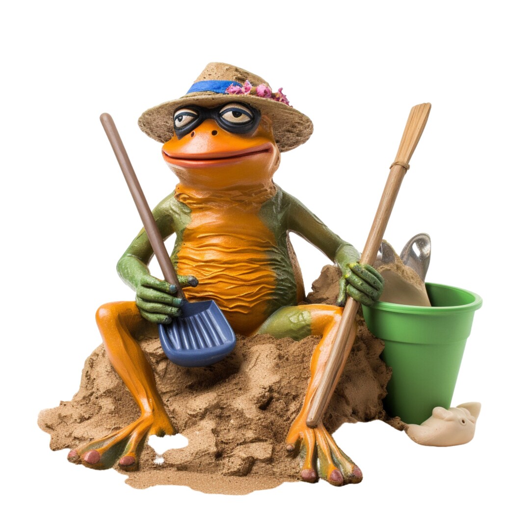 Frog on the Beach Fabric Panel ~ 4,5,6, 8, 10, 12, 14 Inch Fabric Panel ...