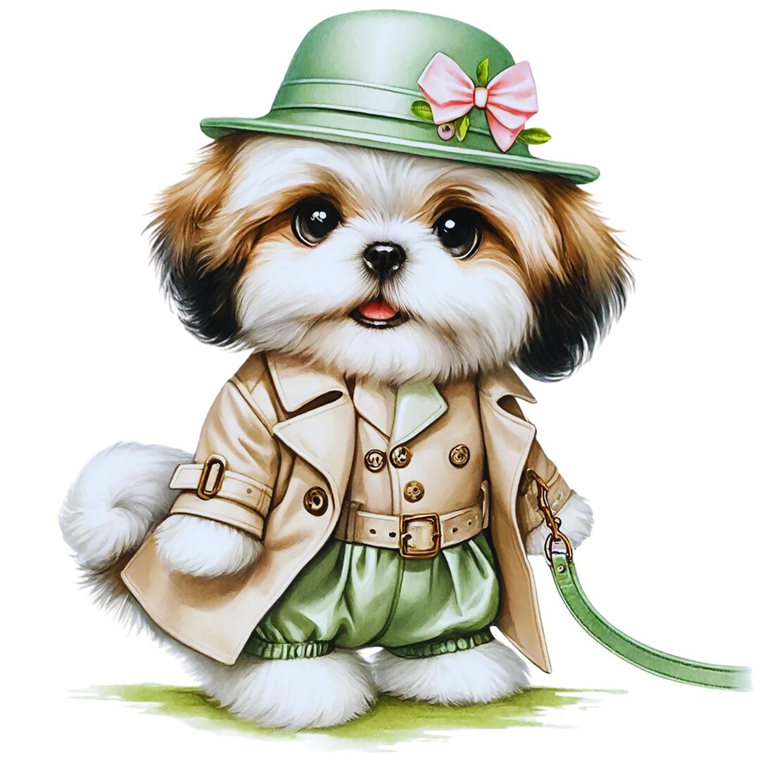 Shih Tzu- Fabric Panel Square ~ 4"x4",5x5,6x6, 8x8, 10x10, 12x12, 14x14 ...