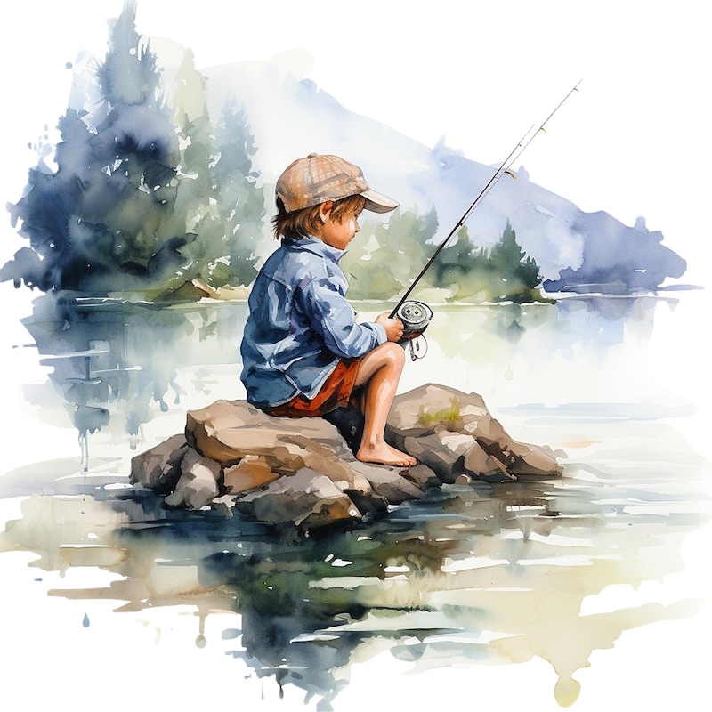 Fishing Boy Wall Decals - Etsy