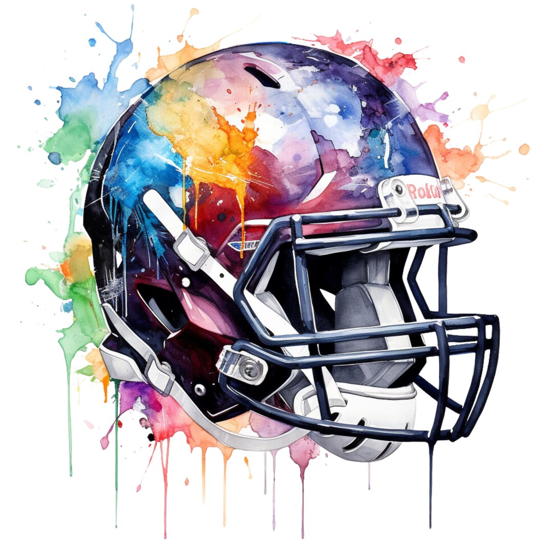 Watercolor Helmet Fabric Panel ~ 4,5,6, 8, 10, 12,14, Inch Fabric Panel ...