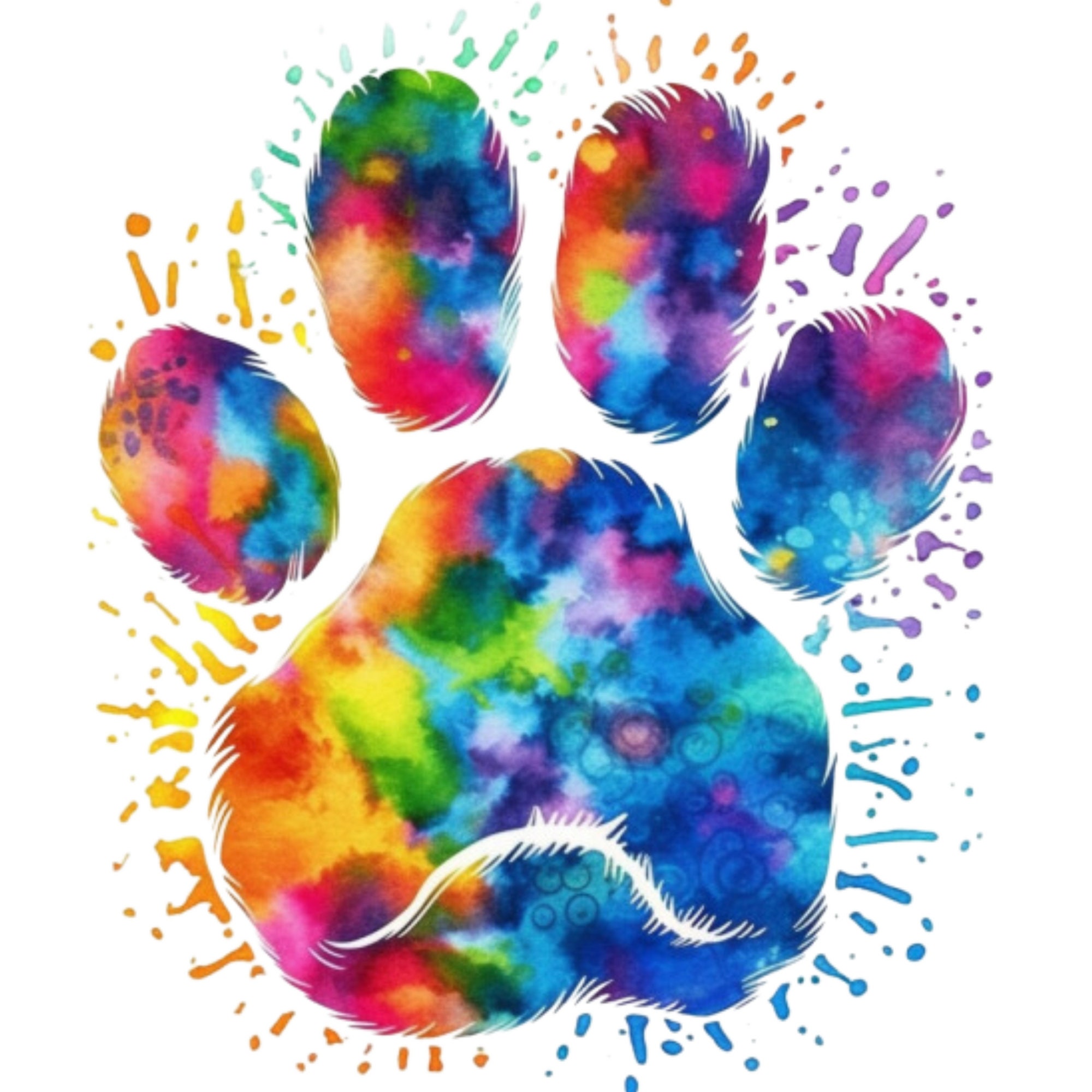 Dog Paw Print -fabric Panel Square ~4,5, 6, 8, 10, 12, 14, Inch Fabric ...