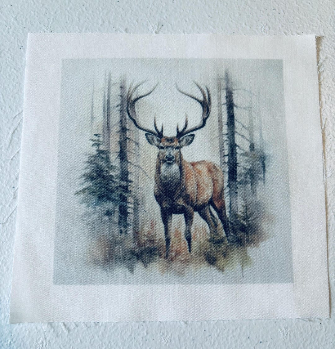 Deer Fabric Panel Square 4,5, 6, 8, 10, 12,14, Inch Fabric Panel for ...
