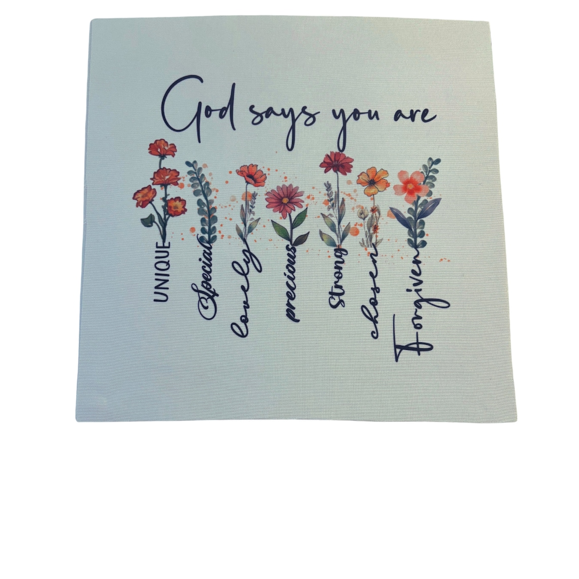God Says You Are Fabric Panel: Floral Art for Sewing Projects - Etsy