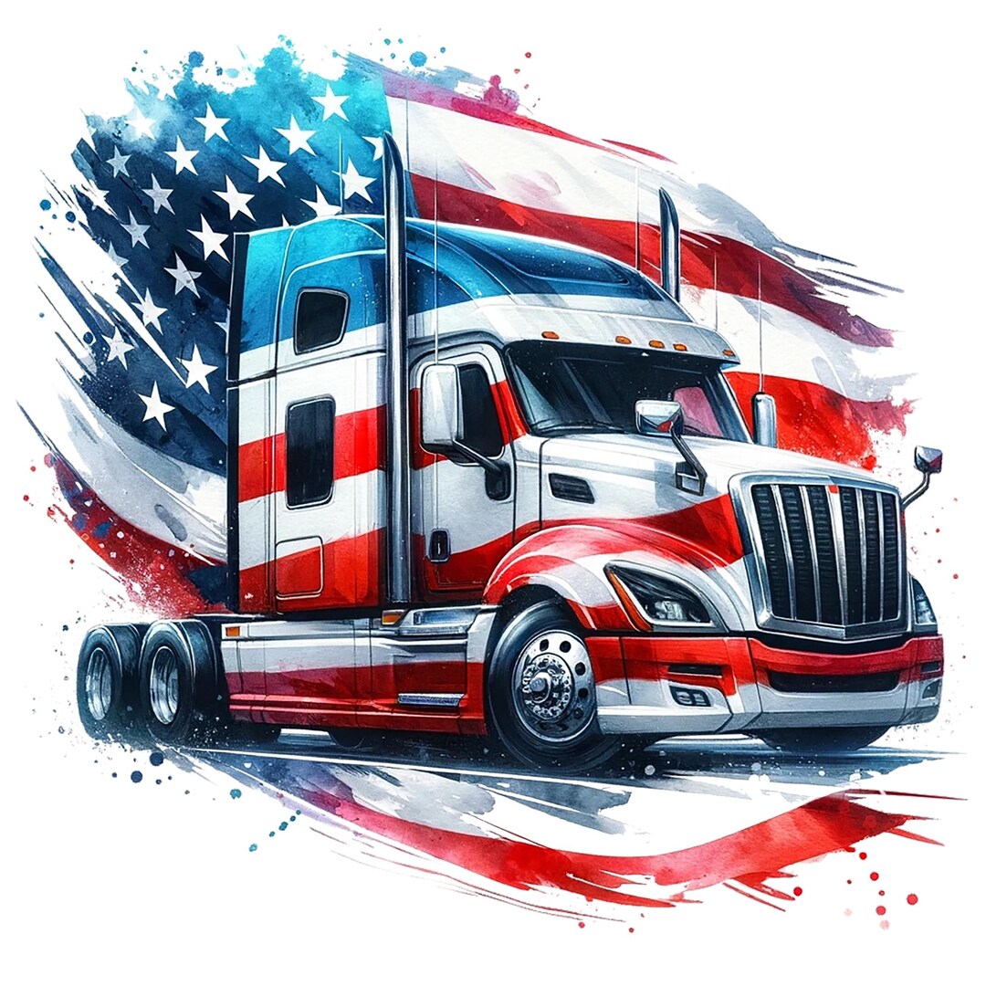 Semi America Flag -fabric Panel Square ~ 4"x4",5x5,6x6, 8x8, 10x10 ...