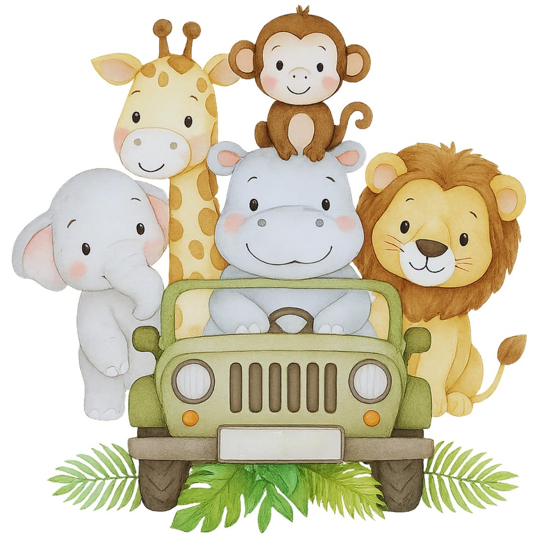 Zoo Animals - Fabric Panel Square ~4,5, 6, 8, 10, 12, 14, Inch for ...