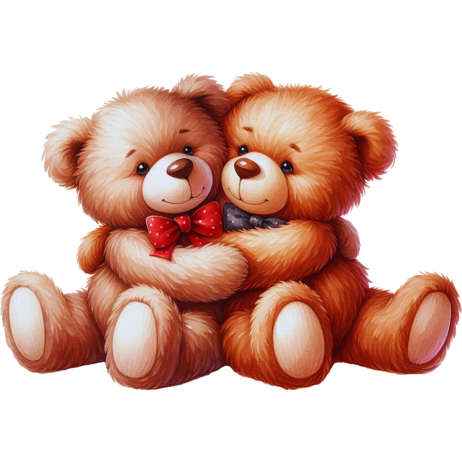 Twin Bears Bowties -fabric Panel Square ~4"x4",5x5,6x6, 8x8,10x10,12x12 ...