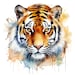 Watercolor Tiger Fabric Panel ~4,5, 6, 8, 10, 12, 14, Inch Fabric Panel ...
