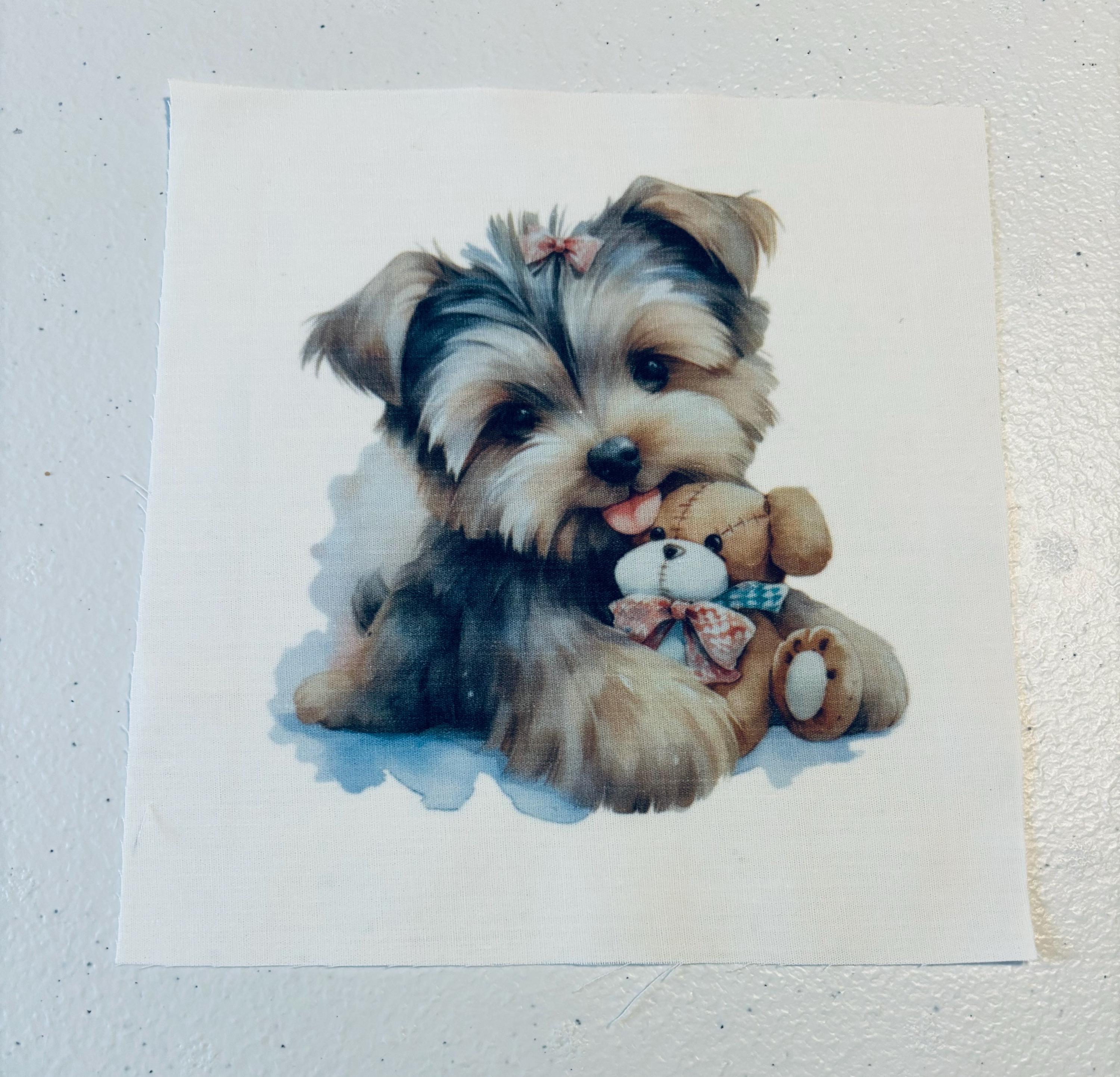 Yorkie Toy- Fabric Panel Square ~4,5, 6, 8, 10, 12, 14 Inch for Sewing ...