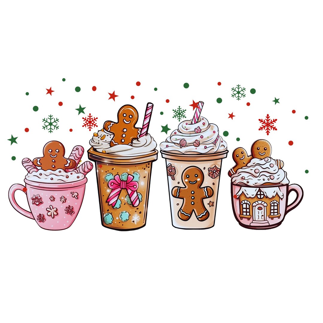 Gingerbread Drinks- Fabric Panel Square ~4,5, 6, 8, 10, 12, 14, Inch ...