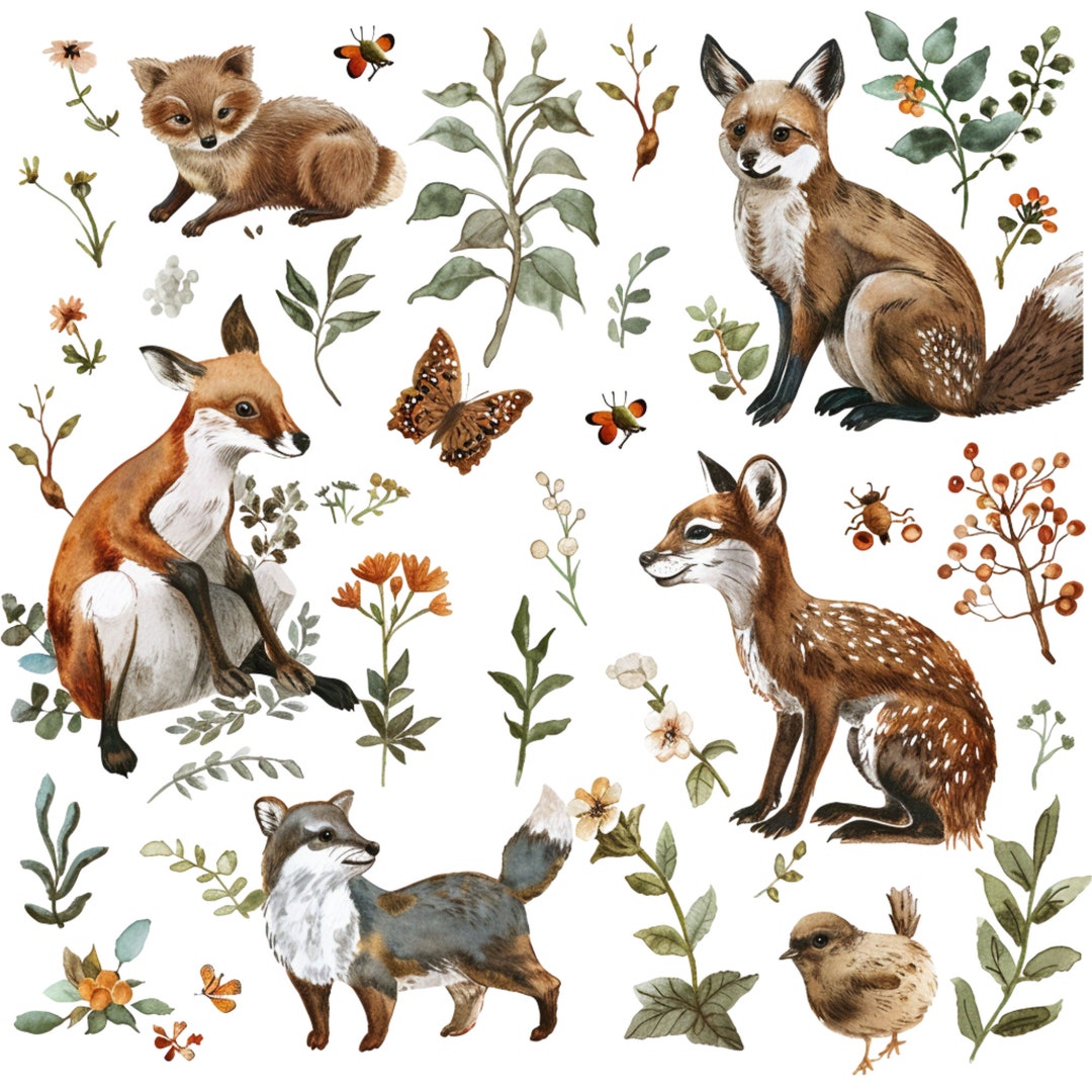 Woodland Animals- Fabric Panel ~ 4,5,6, 8, 10, 12, 14, Inch Fabric ...