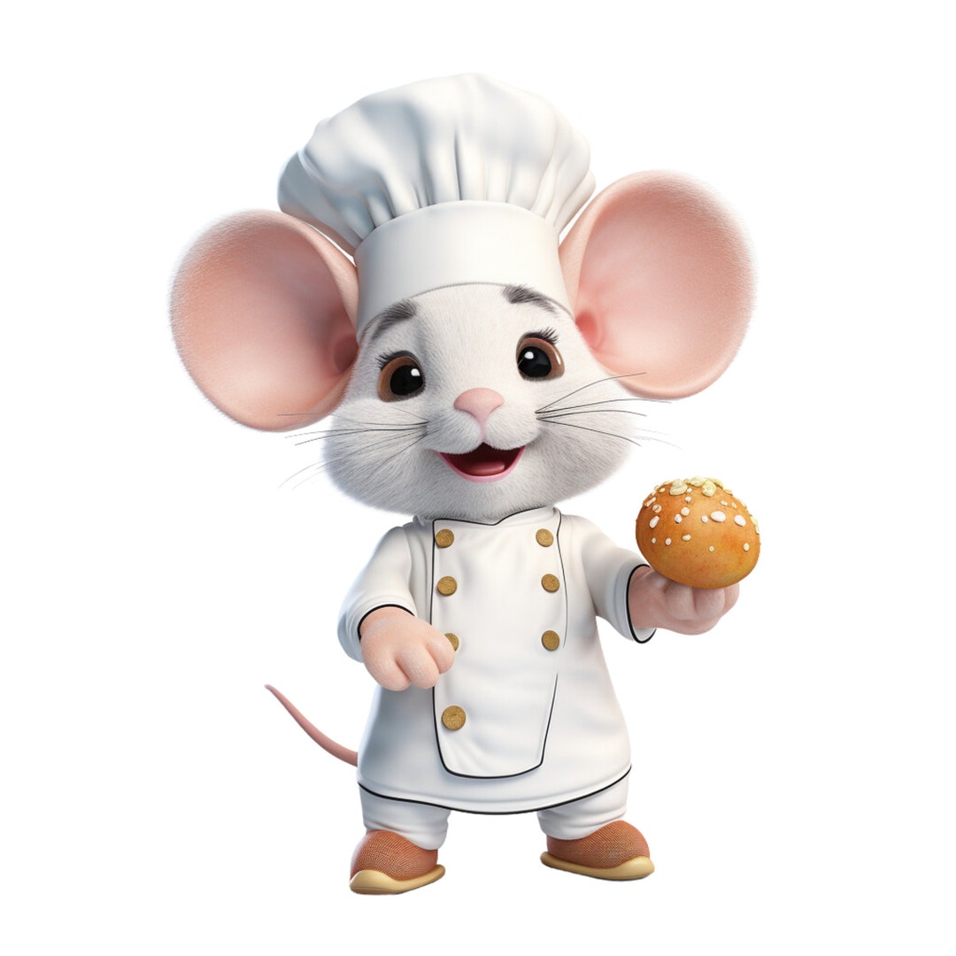 Chef Mouse Fabric Panel Square ~4"x4",5x5, 6x6, 8x8, 10x10, 12x12 ...