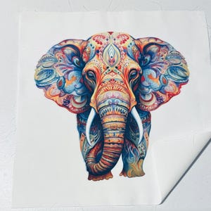Elephant #1- Fabric Panel Square ~ 4"x4",5x5,6x6, 8x8, 10x10, 12x12 ...