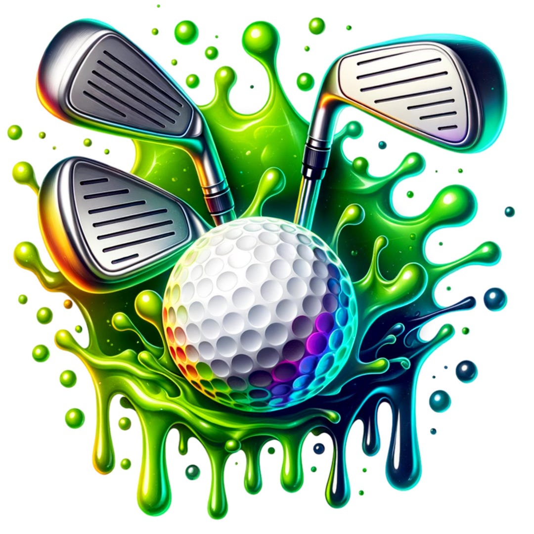 Golf Clubs Fabric Panel: Sewing Craft Square - Poly Poplin or ...