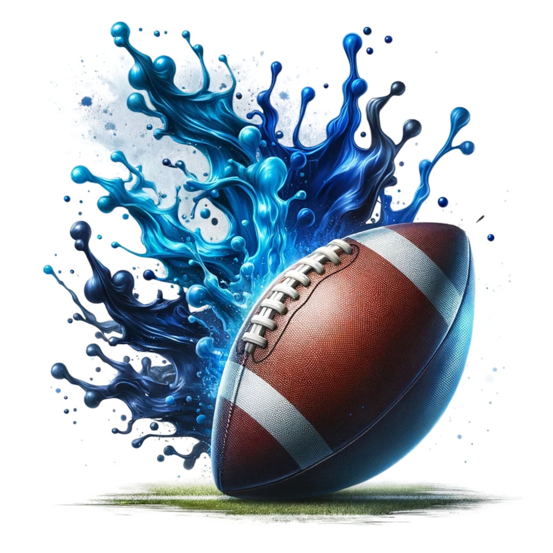 Football Water Splash- Fabric Panel Square ~4,5, 6, 8, 10, 12, 14, Inch ...