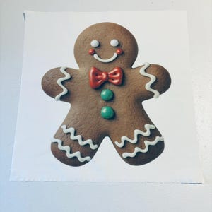 Gingerbread Man Fabric Panel ~ 4,5,6, 8, 10, 12, 14 Inch for Sewing ...